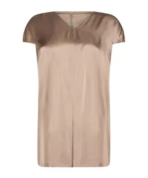 Rick Owens Short-sleeve V-neck Satin Top - No