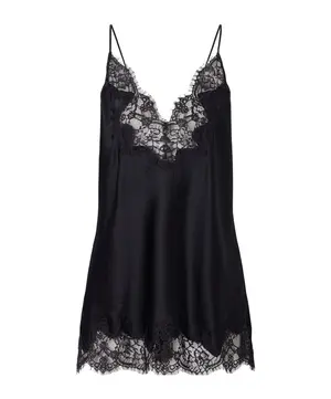 SKIMS Lace-trimmed Silk-blend Satin Slip Dress