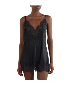 SKIMS Lace-trimmed Silk-blend Satin Slip Dress