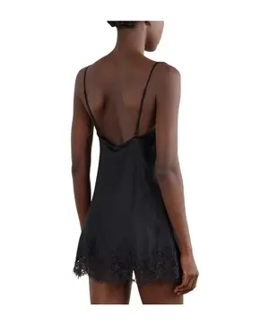 SKIMS Lace-trimmed Silk-blend Satin Slip Dress