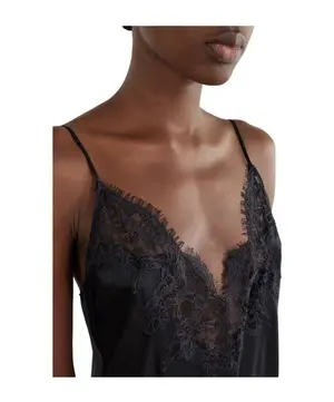 SKIMS Lace-trimmed Silk-blend Satin Slip Dress