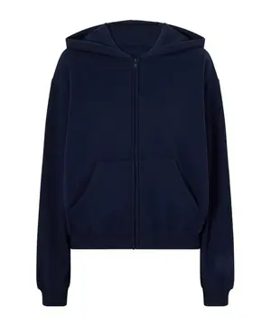 SKIMS Hooded Cotton-fleece Zip-up Sweatshirt