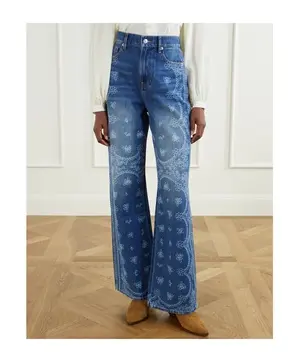 Veronica Beard High-rise Wide-leg Printed Jeans