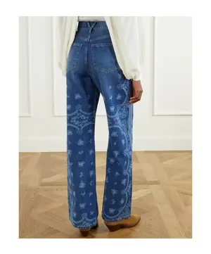 Veronica Beard High-rise Wide-leg Printed Jeans