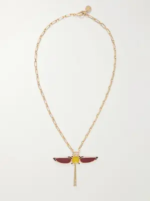 La DoubleJ Dragonfly Pendant Necklace - Neutrals