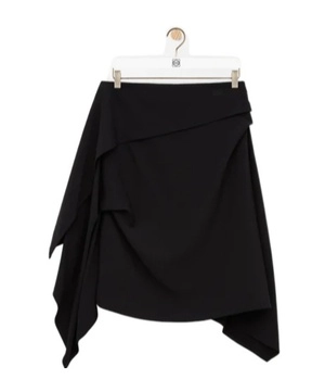 Loewe Draped Skirt In Viscose Blend - Black