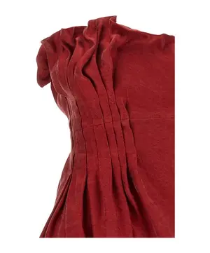 Magda Butrym Asymmetric Pleated Silk Bubble Mini Dress