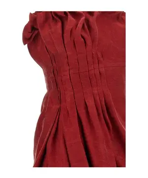 Magda Butrym Asymmetric Pleated Silk Bubble Mini Dress