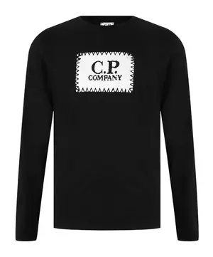 C.P. COMPANY Long Sleeve Crew Neck T-shirt - Black