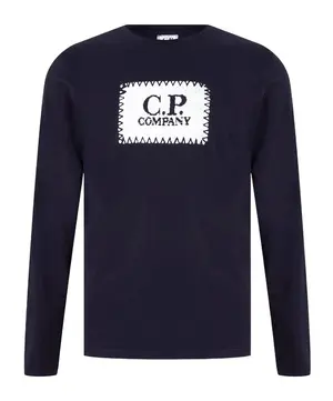 C.P. COMPANY Long Sleeve Crew Neck T-shirt - Black