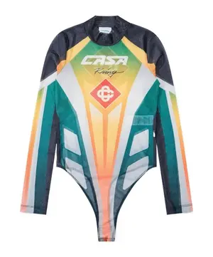 Casablanca Printed Mesh Bodysuit