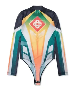 Casablanca Printed Mesh Bodysuit