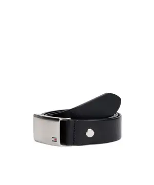 COACH Logo Plaque Leather Belt