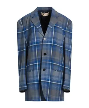 Marni Plaid Single- Blazer - Blue