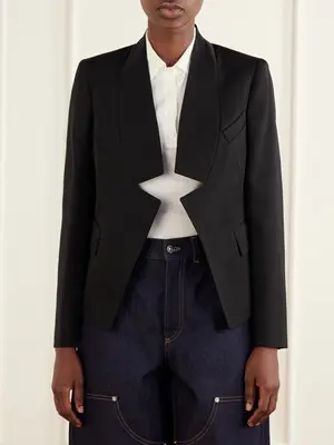 Givenchy Reverse Lapel Wool Grain De Poudre Jacket - Black