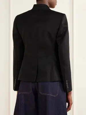Givenchy Reverse Lapel Wool Grain De Poudre Jacket - Black