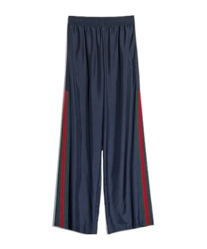 Gucci Technical Silk Poplin Pants With Web Detail