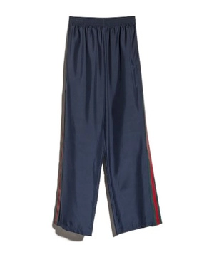 Gucci Technical Silk Poplin Pants With Web Detail
