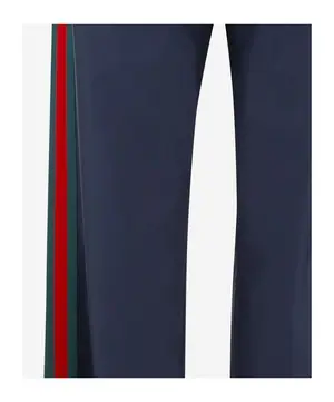 Gucci Technical Silk Poplin Pants With Web Detail