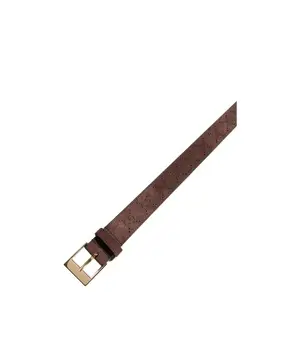 Gucci Squared Buckle Belt - Dark Brown