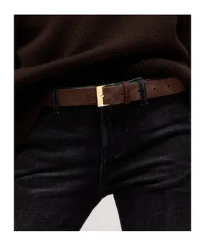 Gucci Squared Buckle Belt - Dark Brown