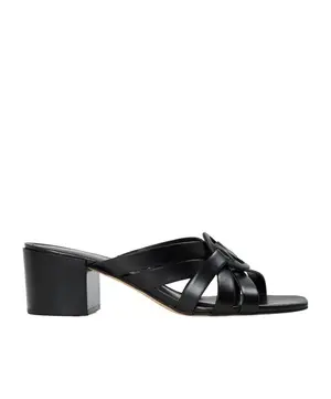 Michael Kors Leather Mid Heel Mule Sandals
