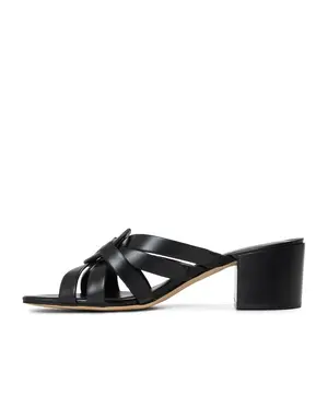 Michael Kors Leather Mid Heel Mule Sandals