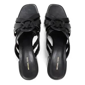 Michael Kors Leather Mid Heel Mule Sandals