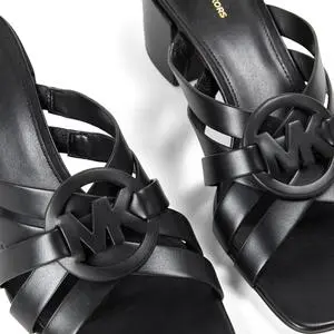 Michael Kors Leather Mid Heel Mule Sandals