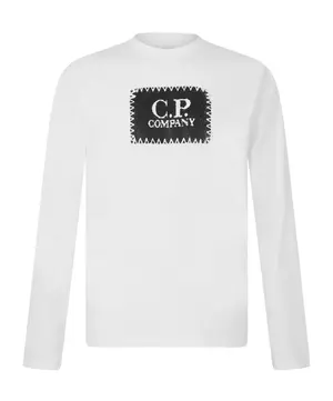 C.P. COMPANY Cotton Long Sleeve Crew Neck T-shirt - No