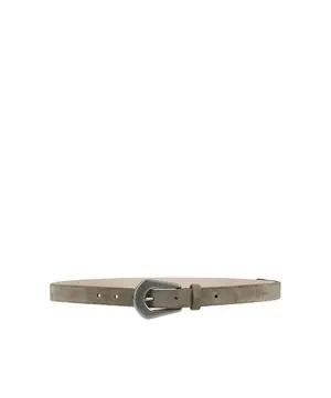 Brunello Cucinelli Suede Skinny Belt With Adjustable Length