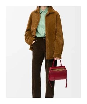 Loewe Overshirt In Shearling Corduroy