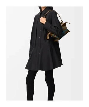 Loewe Shirt Dress In Cotton With Peplum Silhouette