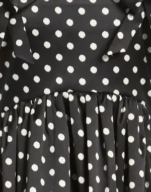GANNI Polka Dot Square Neck Bow Dress