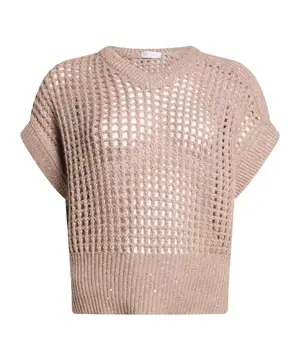 Brunello Cucinelli Sleeveless V-neck Knit Top