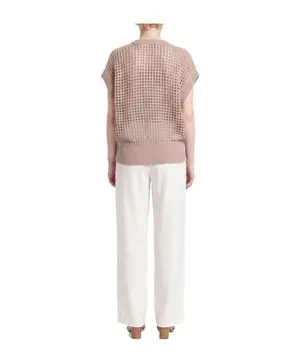 Brunello Cucinelli Sleeveless V-neck Knit Top