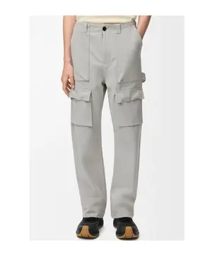 Loewe Cargo Trousers In Cotton With Wire-trimmed Pockets