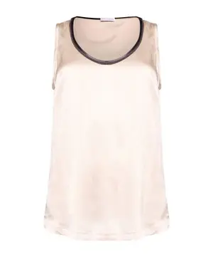 Brunello Cucinelli Sleeveless Crew-neck Solid Top