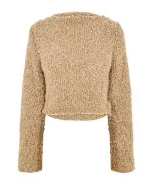 Magda Butrym Cropped Longsleeve Top - Nude