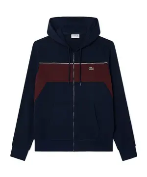 Lacoste Colourblock Zipup Hoodie - Black