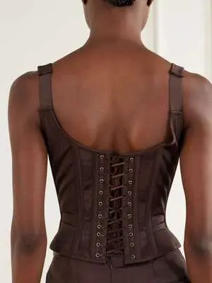 WIEDERHOEFT Venus Corset Paneled Twill Top