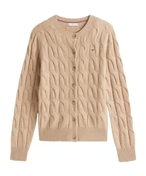 Tommy Hilfiger Crewneck Knit Cardigan - Nude