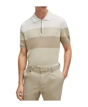 Hugo Boss Horizontalstripe Shortsleeve Knit Polo Shirt
