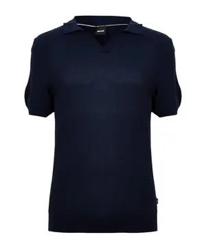 Hugo Boss Shortsleeve Knit Polo Shirt - Black