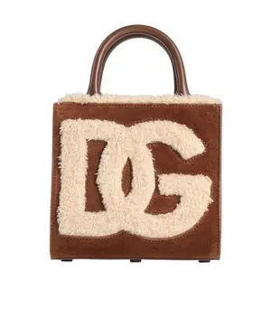 Dolce & Gabbana Double-layer Velvet-textured Tote Bag With Logo