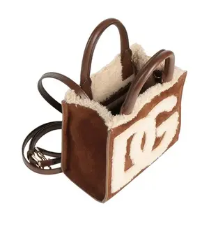 Dolce & Gabbana Double-layer Velvet-textured Tote Bag With Logo