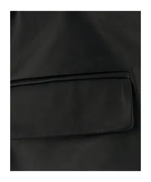 Marni Long-sleeved Leather Jacket With Studded Collar