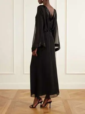 Saloni Yuki Layered Organza And Silk Maxi Dress