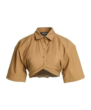 Jacquemus Solid-color Short-sleeved Shirt - Camel
