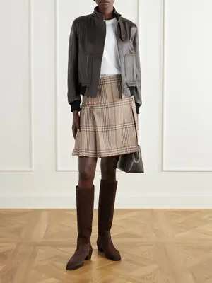 JIMMY CHOO Paneled Suede Knee Boots - Brown